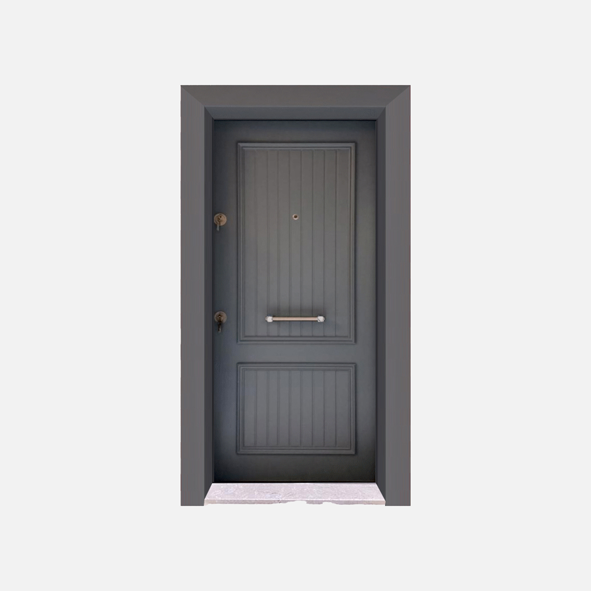 İdealim KK-113 Krom Kabartma Seri Çelik Kapı - Bauhaus